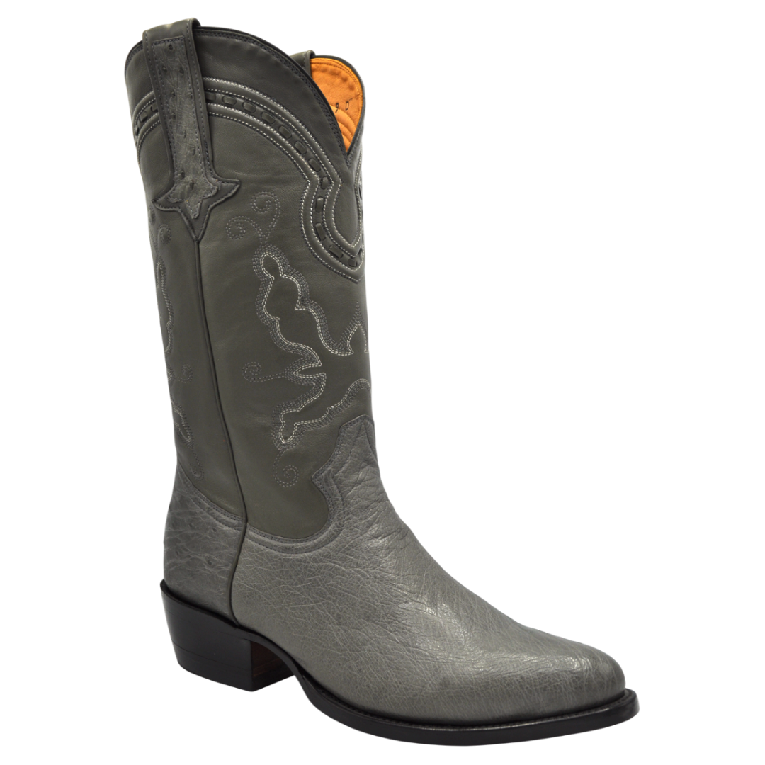 Travis Smooth Ostrich Classic Western Boot - Grey – Gavel Boots